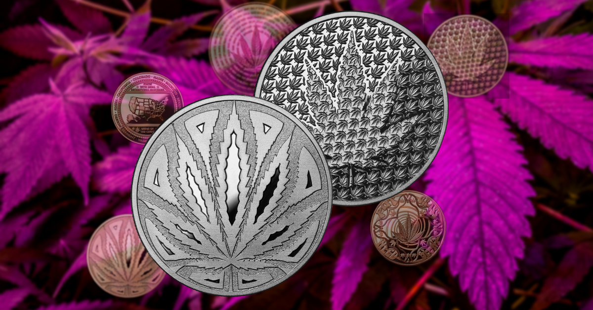 Solid Silver Cannabis Round