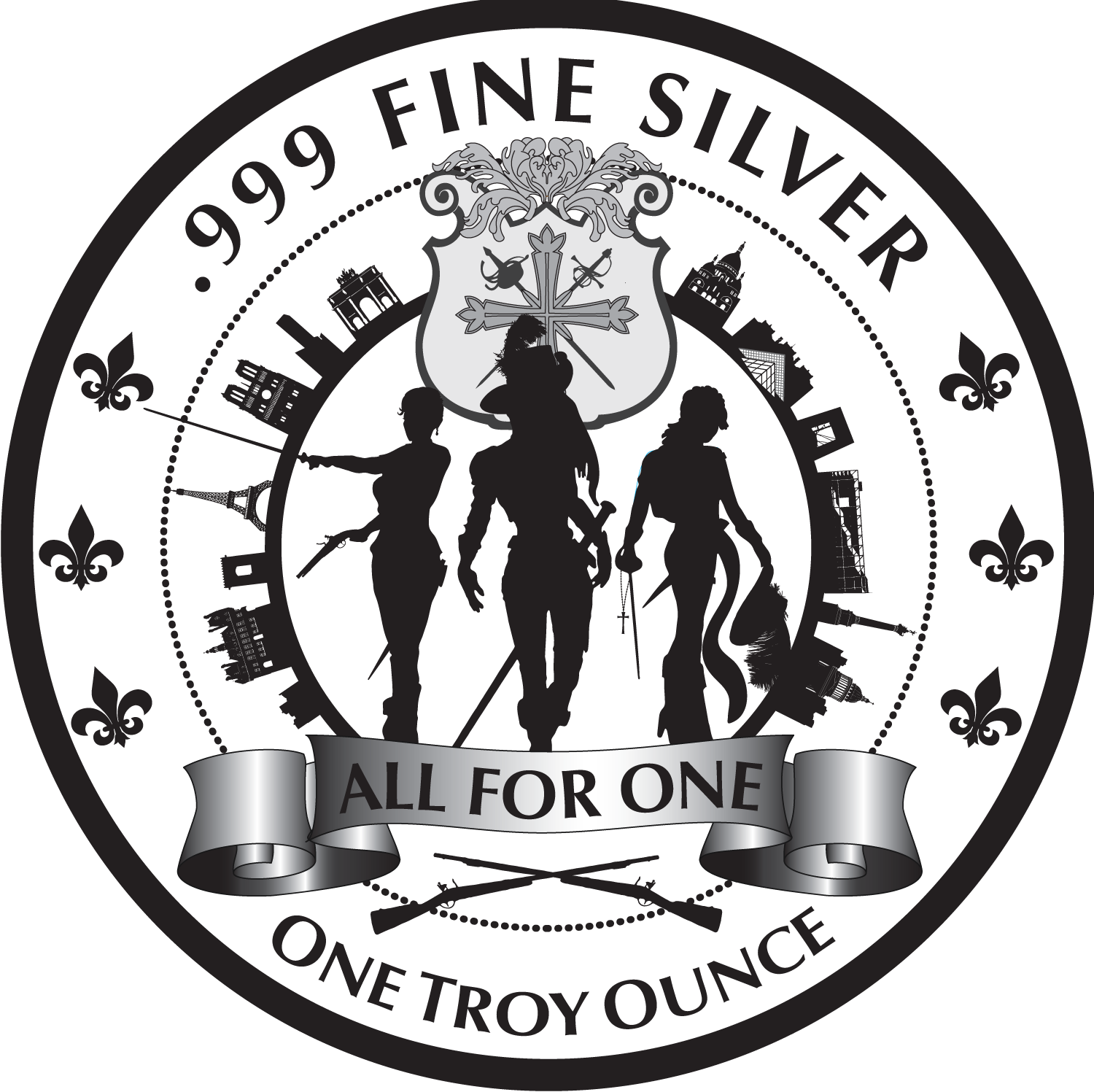 Three Musketeers .999 Solid Silver Coins For Sale