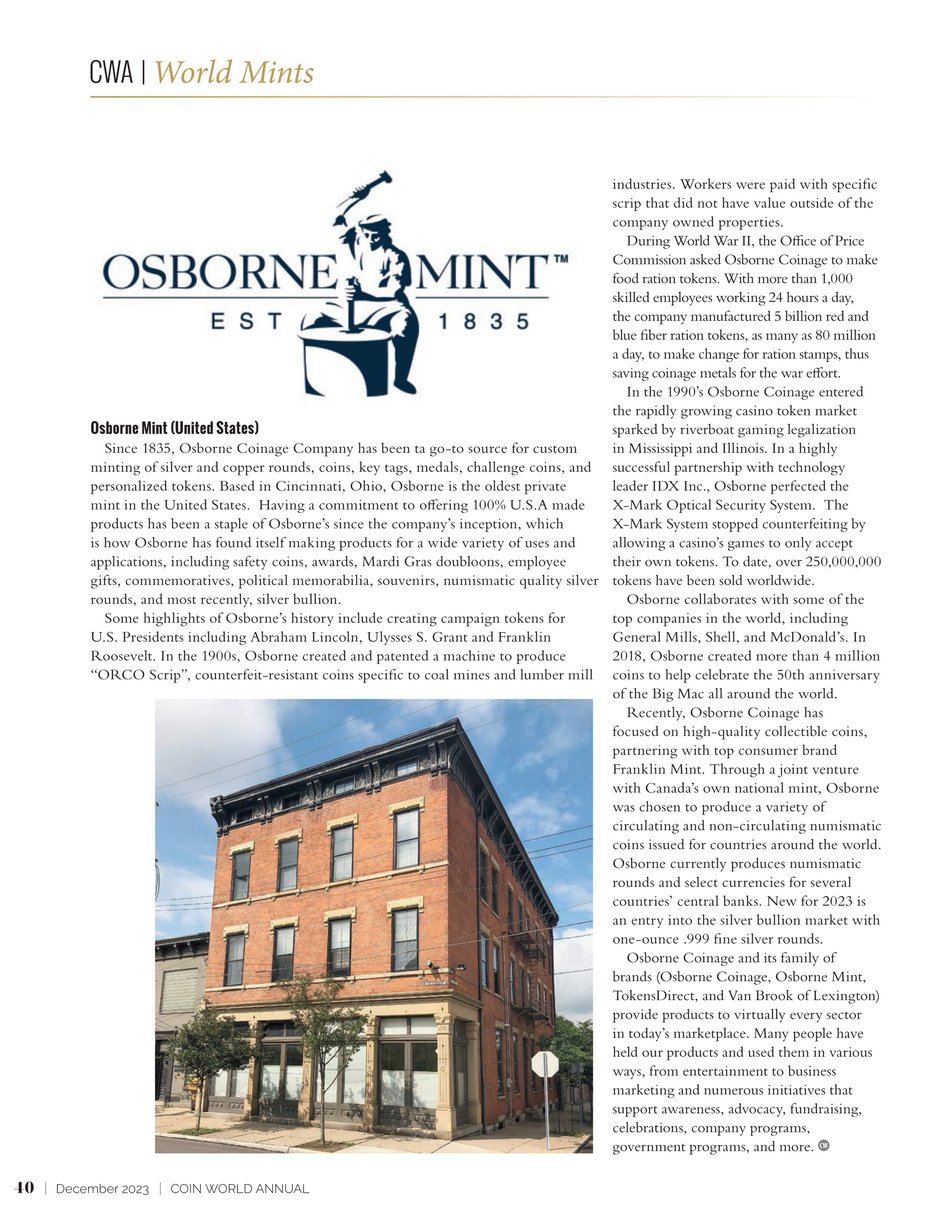 Coin World - World Mint Profiles 2024 Edition