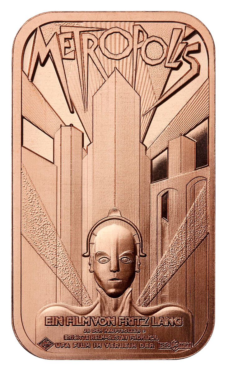 Metropolis Movie Poster 1 oz Copper Bar For Sale