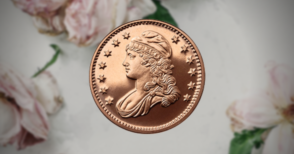 1 oz Capped Bust round .999 Pure American Copper Round